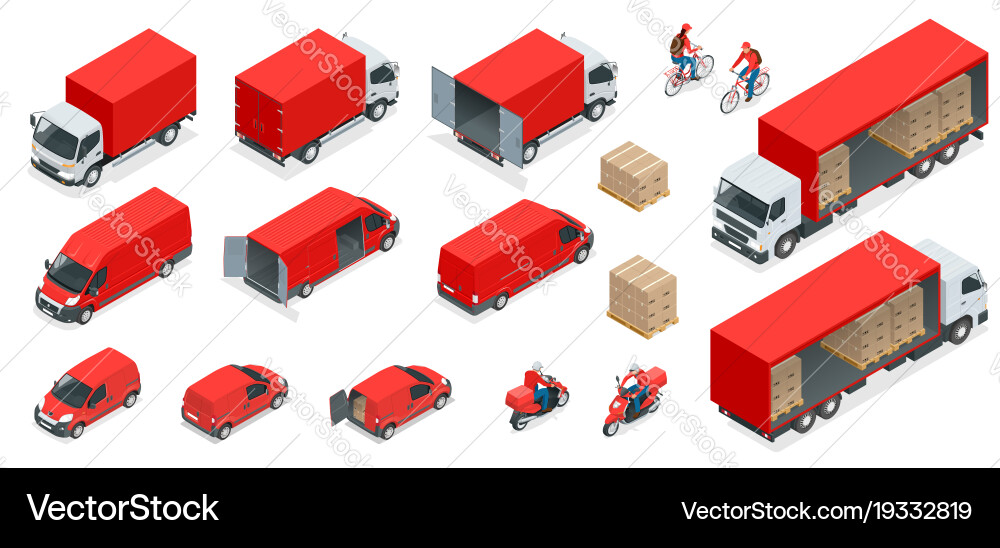 Isometric logistics icons set of different Vector Image
