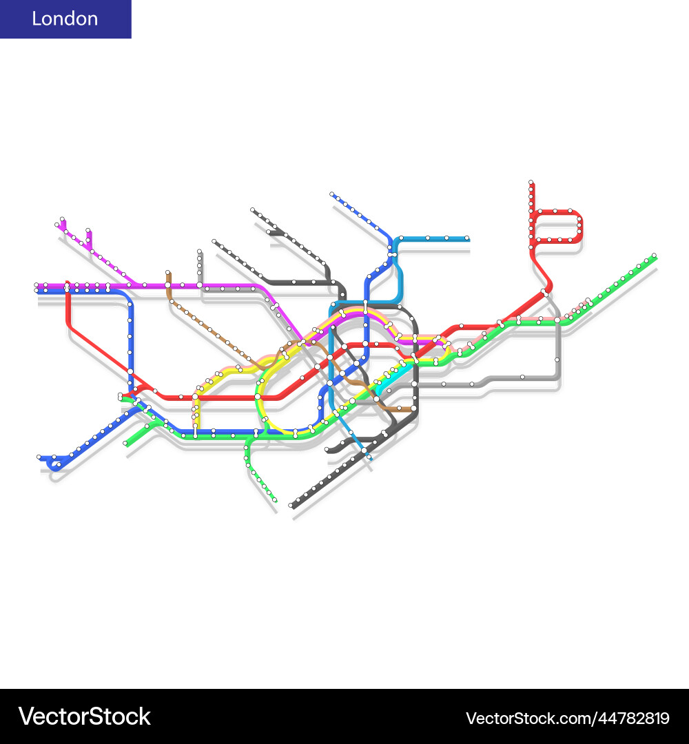 Isometric London Metro Map Royalty Free Vector Image
