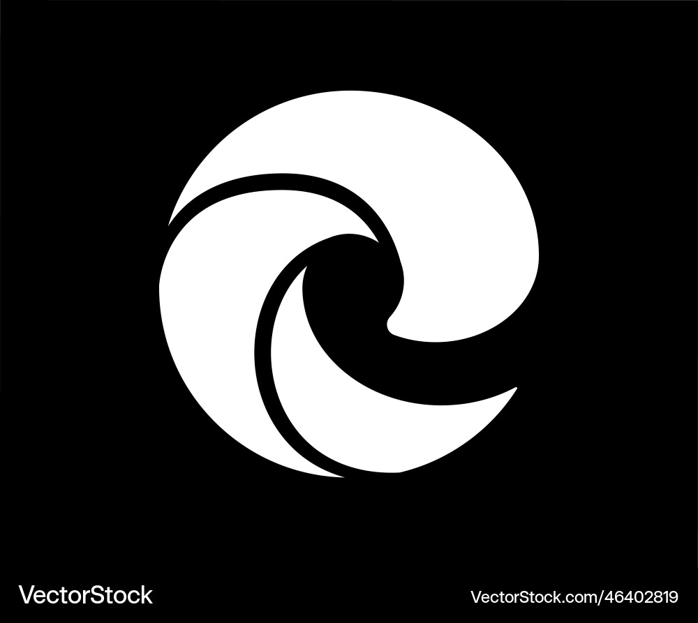 Microsoft Edge Browser Marke Logo Symbol weiß Vektorbild