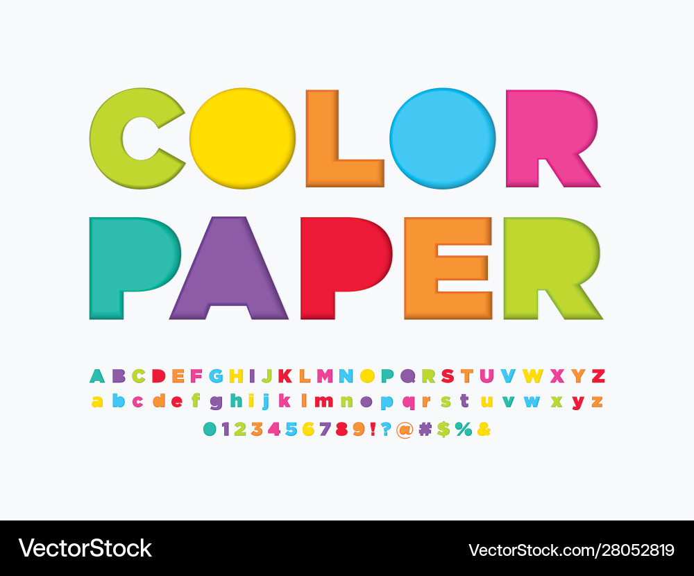 Paper cut font Royalty Free Vector Image - VectorStock