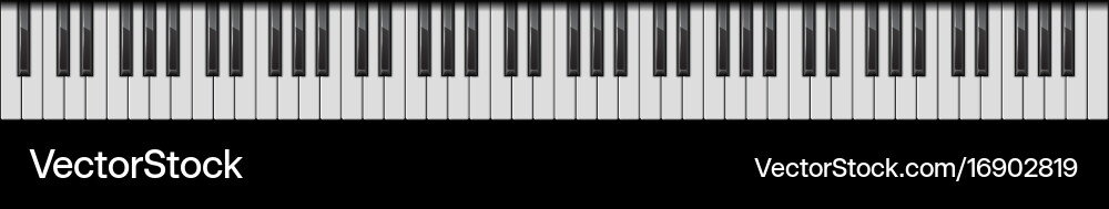 Piano 88 keys realistic style Royalty Free Vector Image