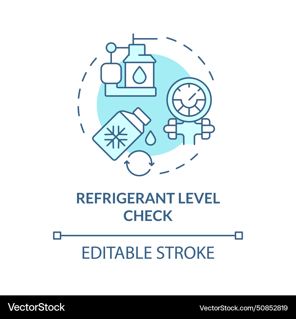 Refrigerant level check soft blue concept icon Vector Image