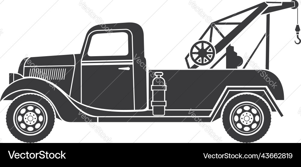 Retro loader truck isolated old building machine Vector Image