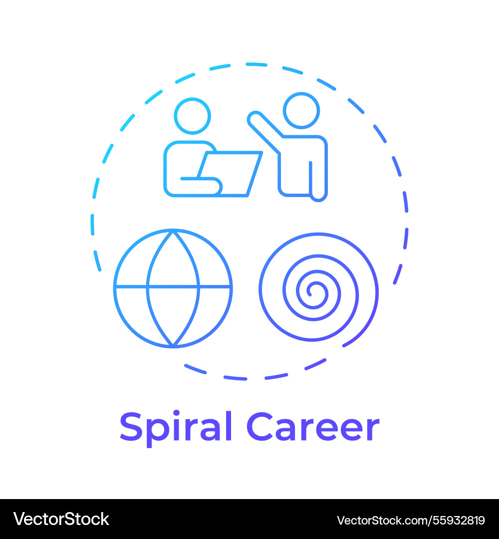 Spiral career blue gradient concept icon Vector Image