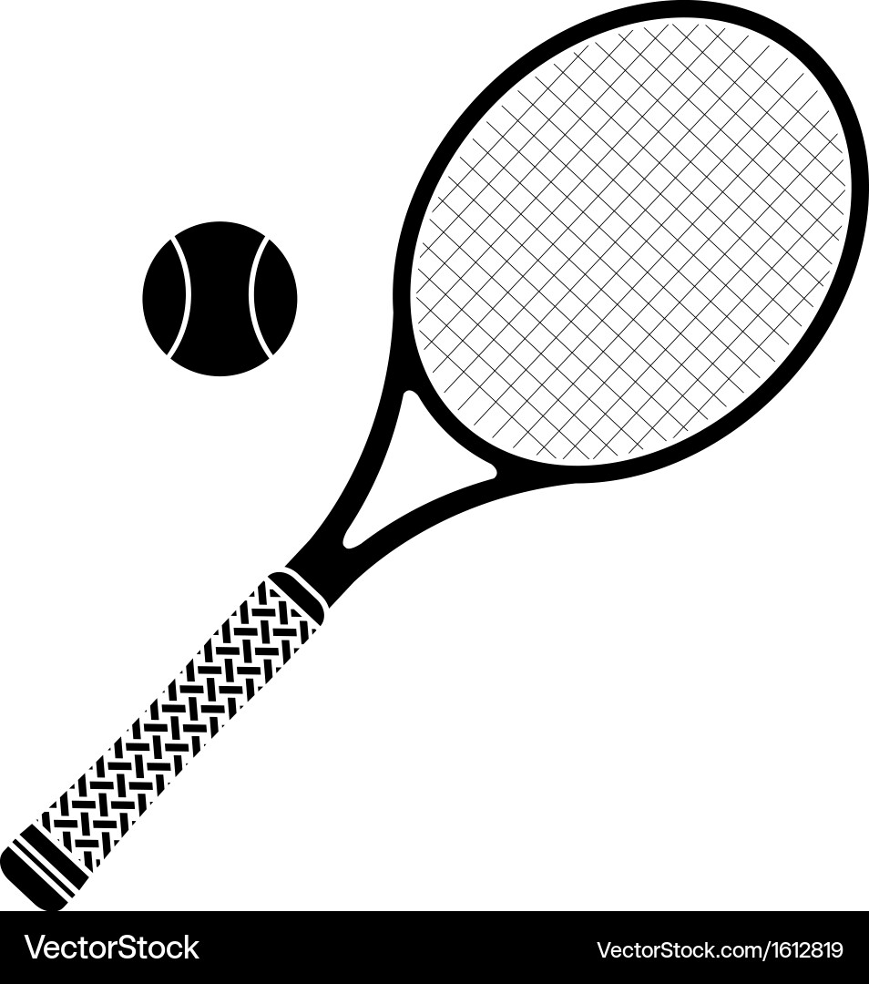 Tennis racket stencil Royalty Free Vector Image