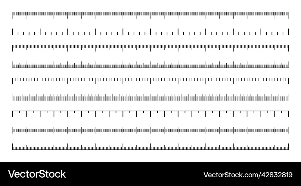 Various measurement scales with divisions Vector Image
