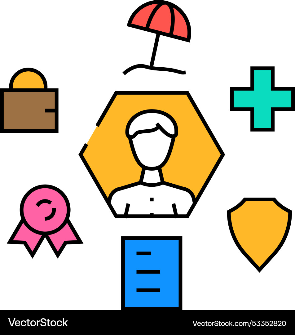 Benefits administration business icon color Vector Image