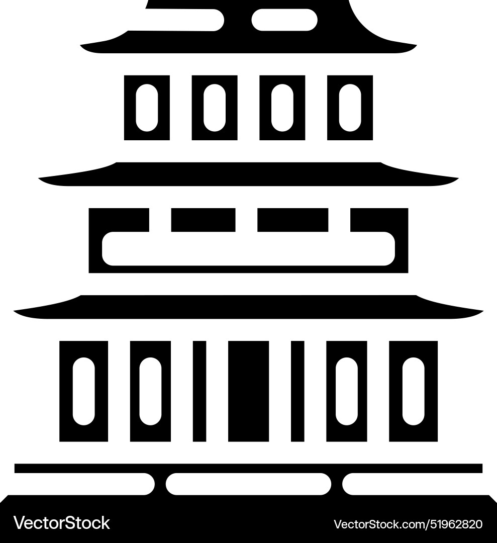 Buddhist temple buddhism glyph icon Royalty Free Vector