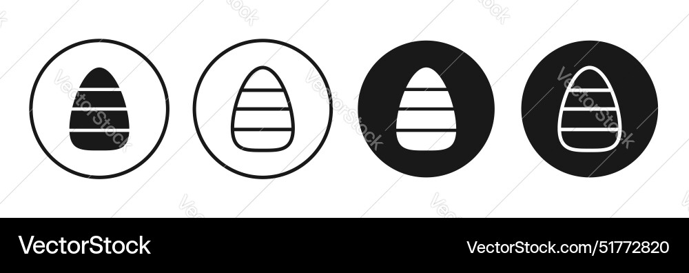 Candy corn line icon set Royalty Free Vector Image