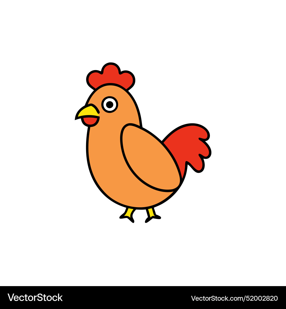 Cochin chicken goes icon Royalty Free Vector Image