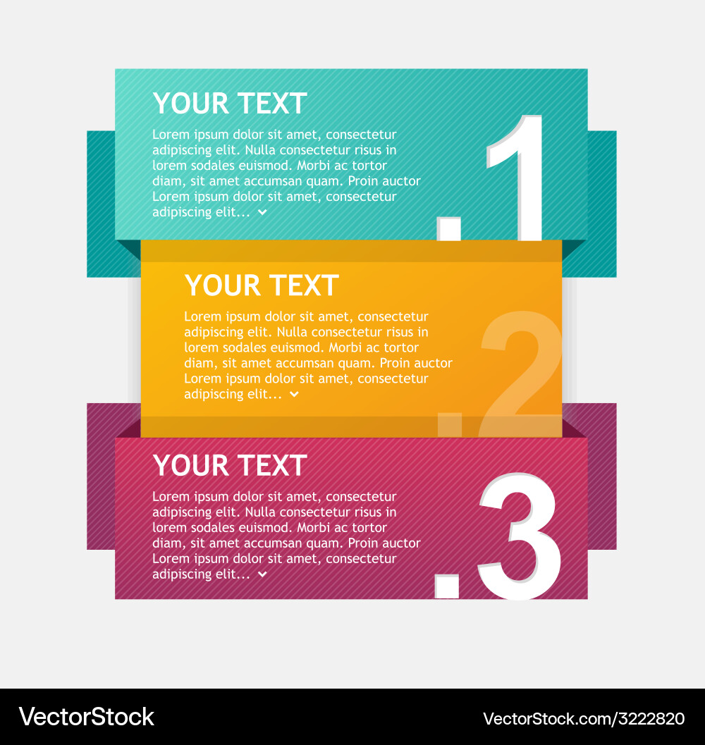Colorful Number Text Boxes - Infographics Options Vector Image