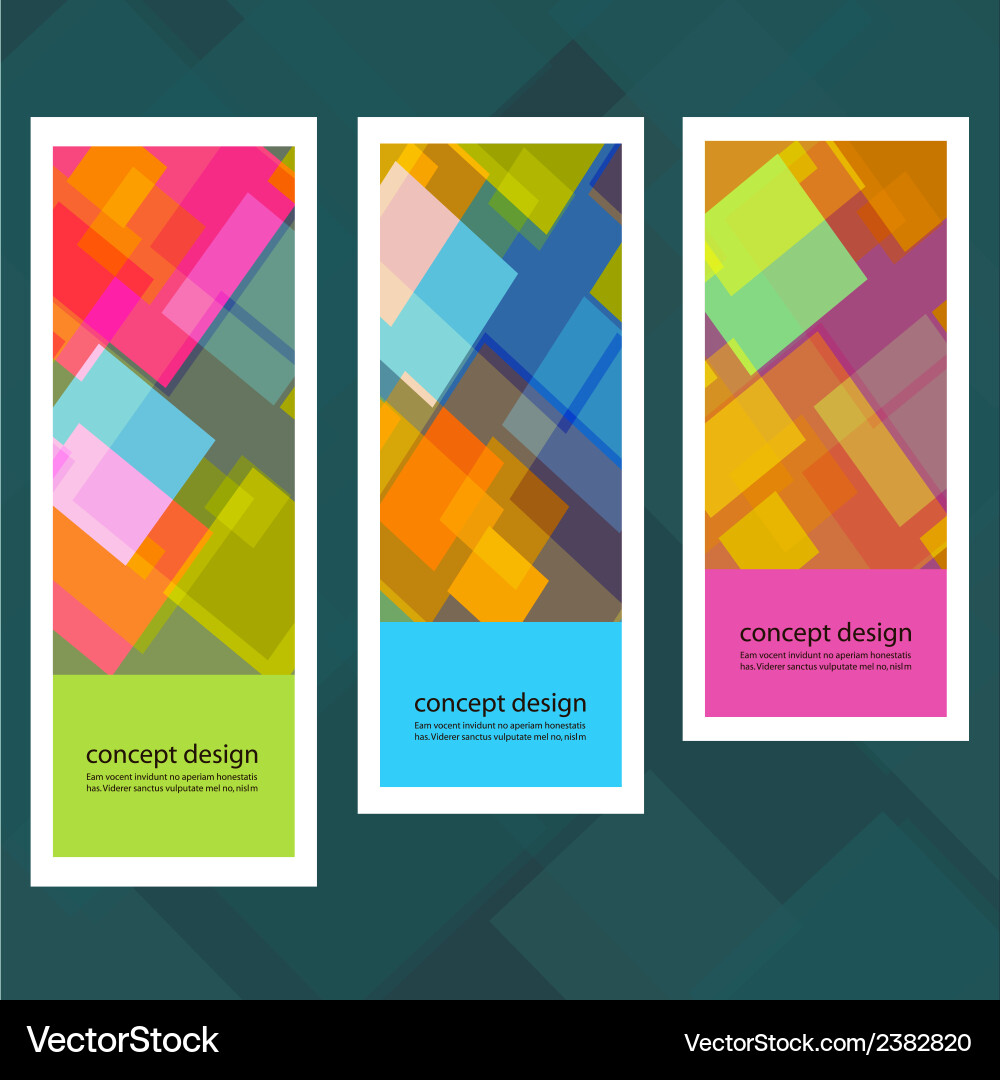 Colorful Square Stickers Set Royalty Free Vector Image