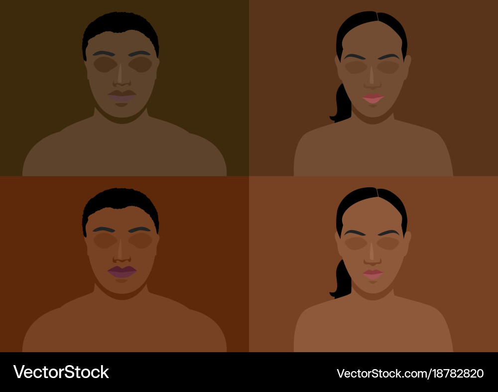 Dark skin tone Royalty Free Vector Image - VectorStock