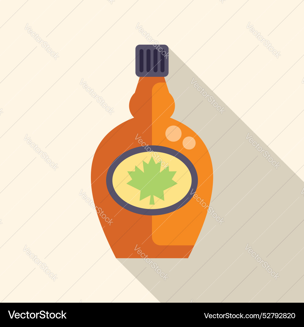 Glass bottle containing maple syrup Royalty Free Vector