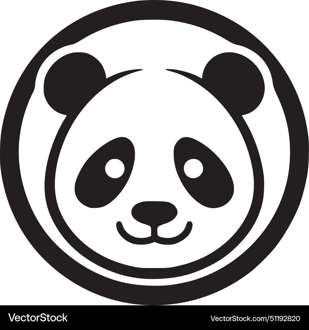 Panda - black and white isolated icon Royalty Free Vector