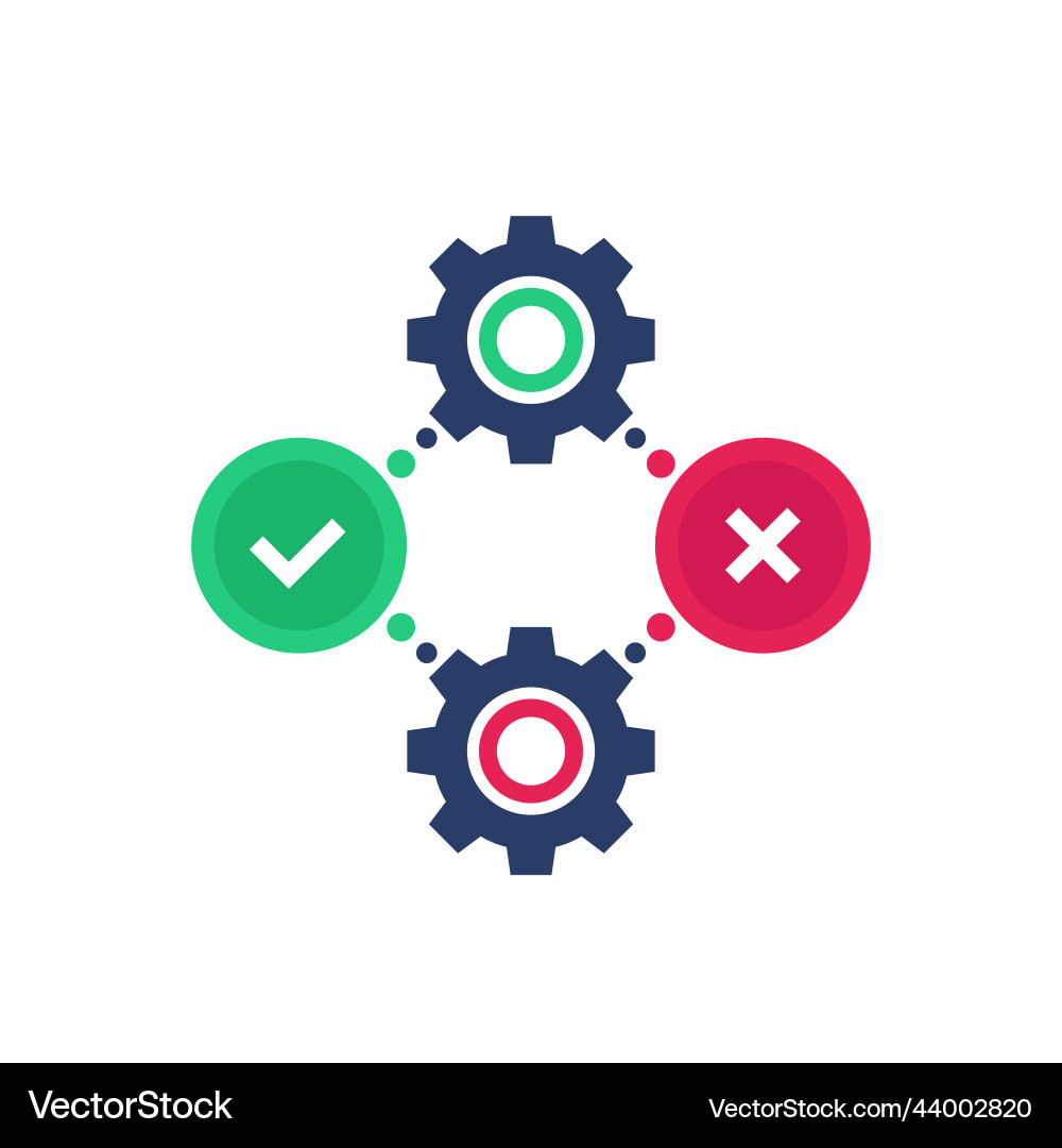 Positive vs Negative Gears Icon Royalty Free Vector Image