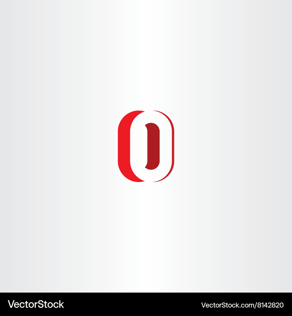 Red letter o number zero 0 logo icon design Vector Image