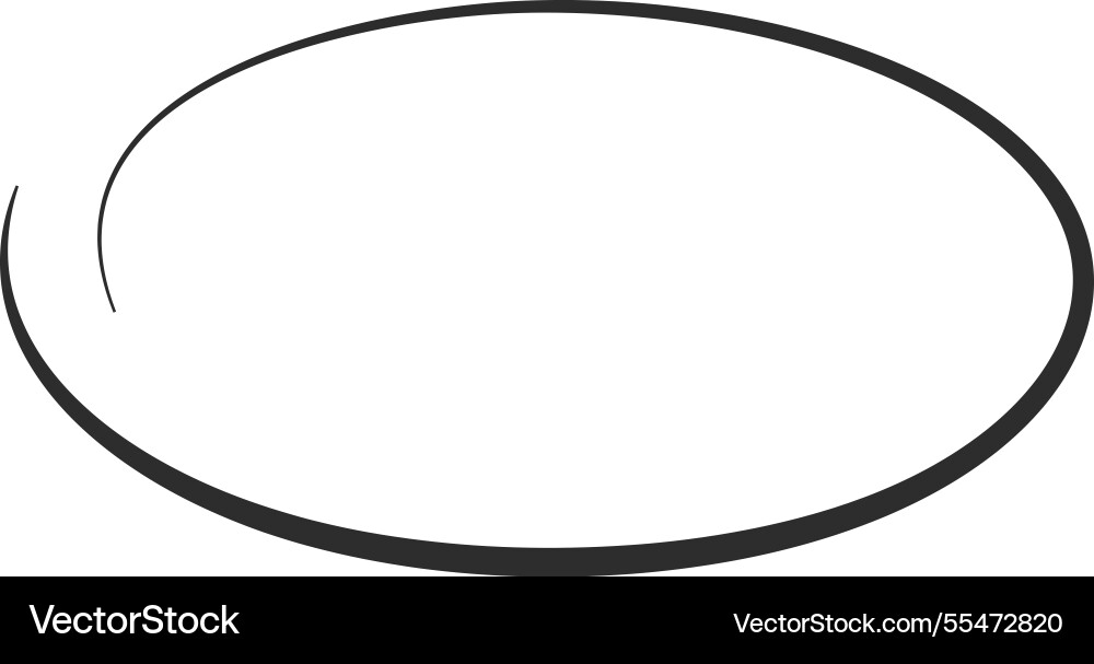 Simple hand drawn oval shape suitable Royalty Free Vector