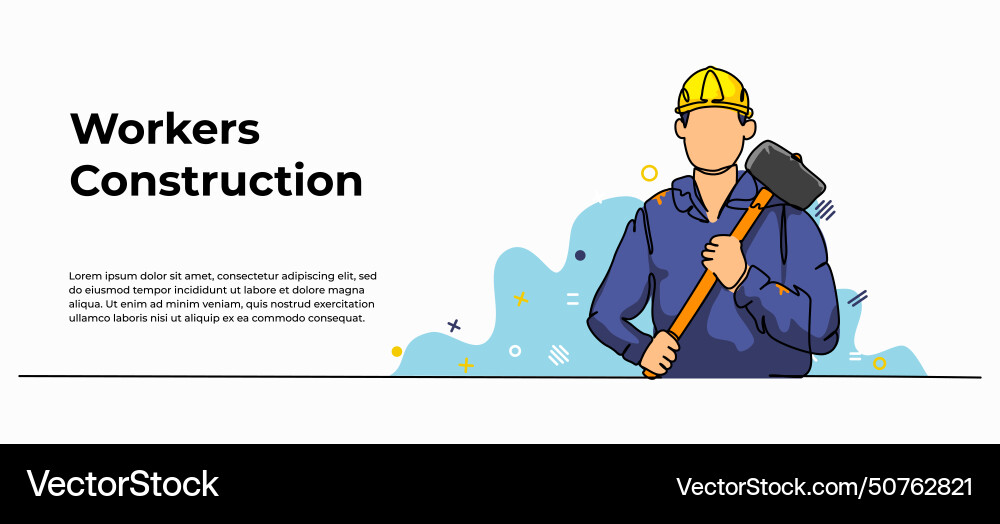 A worker carrying hammer modern Royalty Free Vector Image