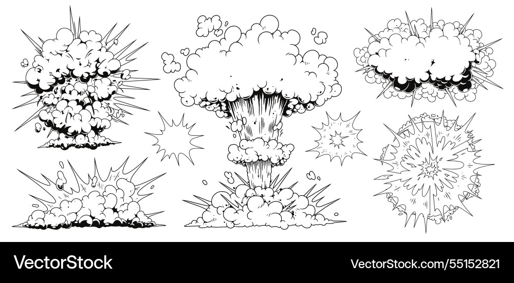 Black and white explosion Royalty Free Vector Image