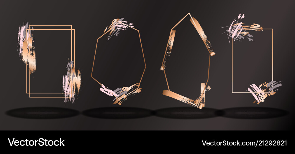 Gold collection of geometric frame decorative Vector Image