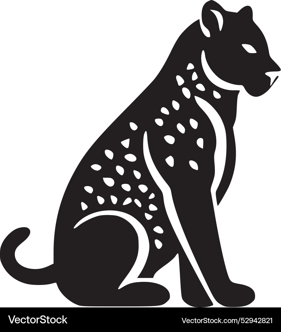 Leopard - black and white Royalty Free Vector Image