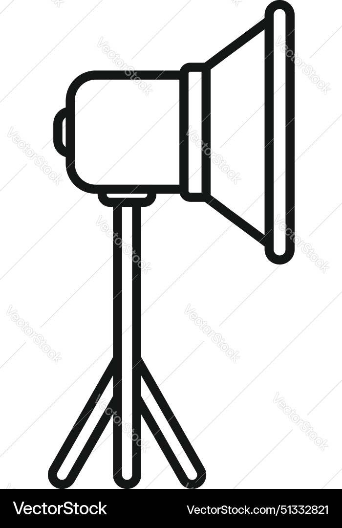 Line art of a studio spotlight Royalty Free Vector Image