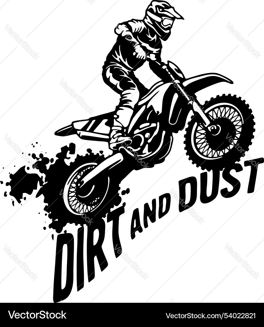 Motocross racer enduro motorcyclist Royalty Free Vector