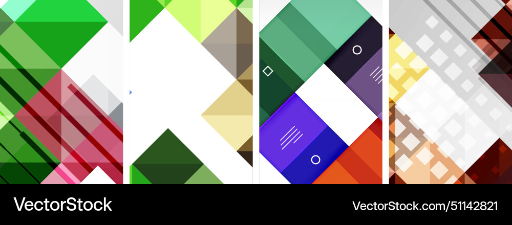 Square abstract poster set Royalty Free Vector Image