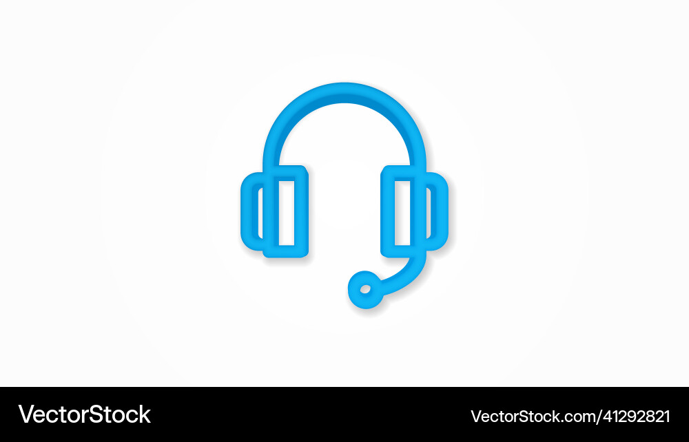 Technical support headphones microphone operator Vector Image