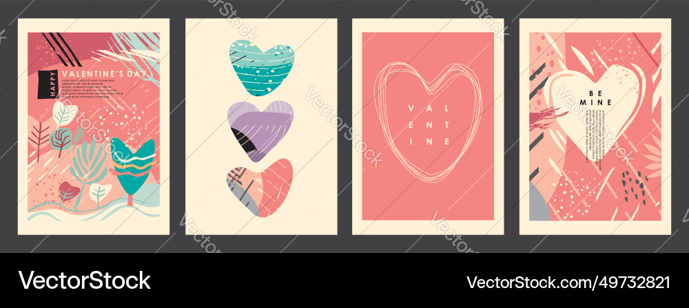 Valentines day cards collection Royalty Free Vector Image
