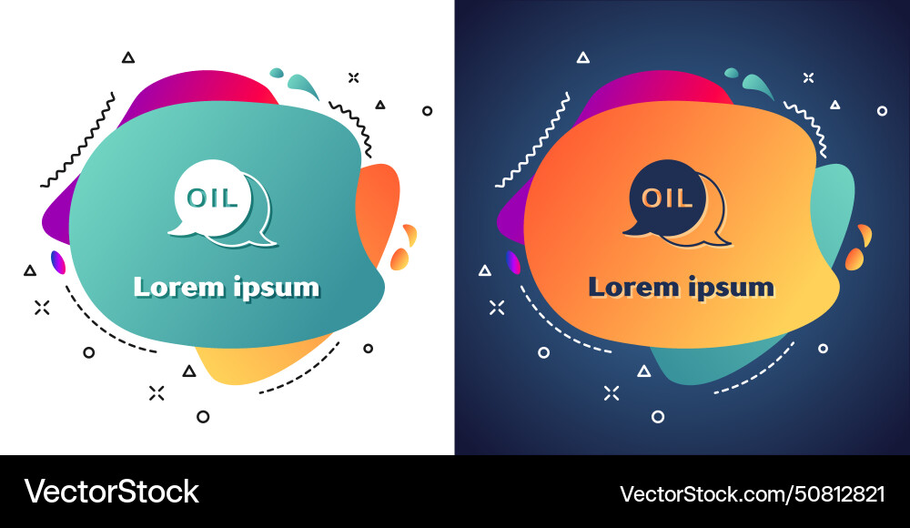 White word oil icon isolated on and blue Vector Image