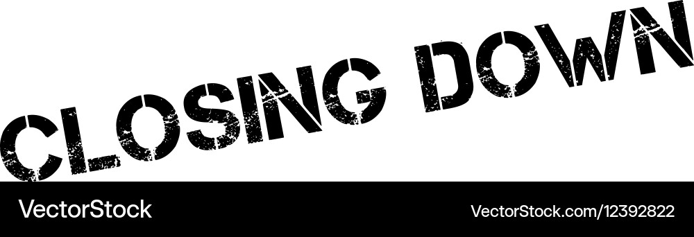 Closing down rubber stamp Royalty Free Vector Image