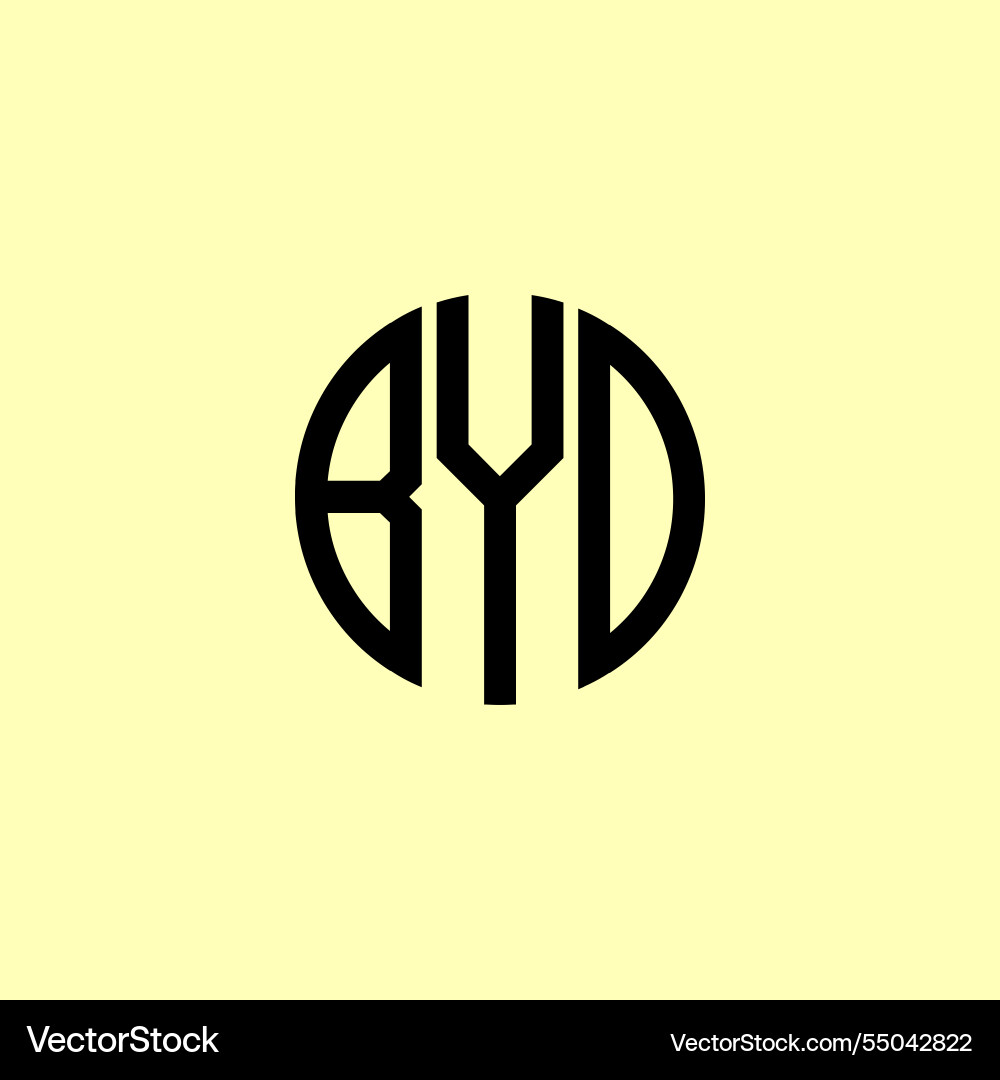 Creative rounded initial letters byd logo Vector Image