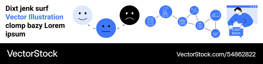 Customer journey visualization with emoticons Vector Image
