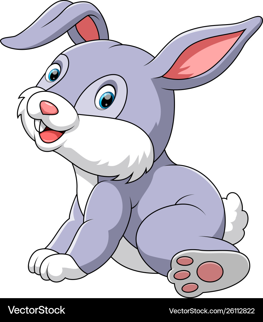 Cute rabbit sitting with white background Vector Image