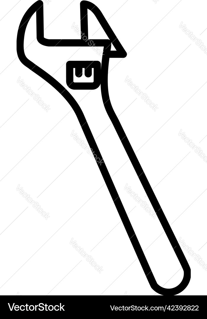 Icon of adjustable wrench Royalty Free Vector Image