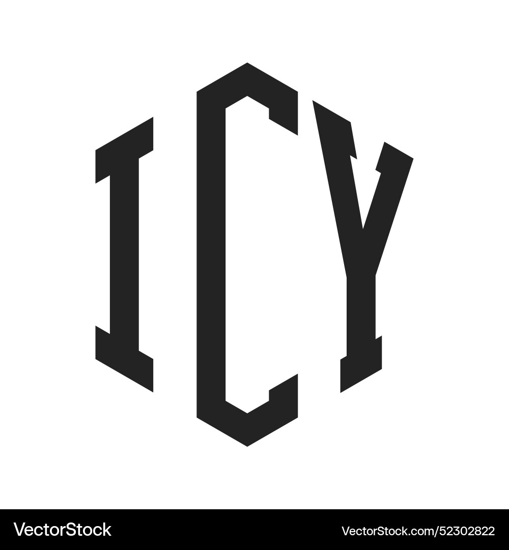 Icy logo design initial letter monogram Royalty Free Vector