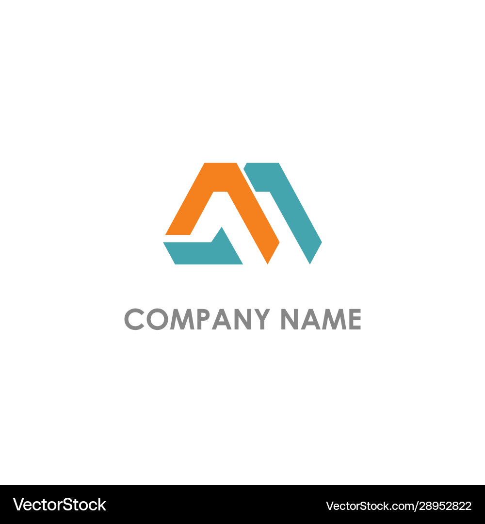 Triangle m initial shape logo Royalty Free Vector Image