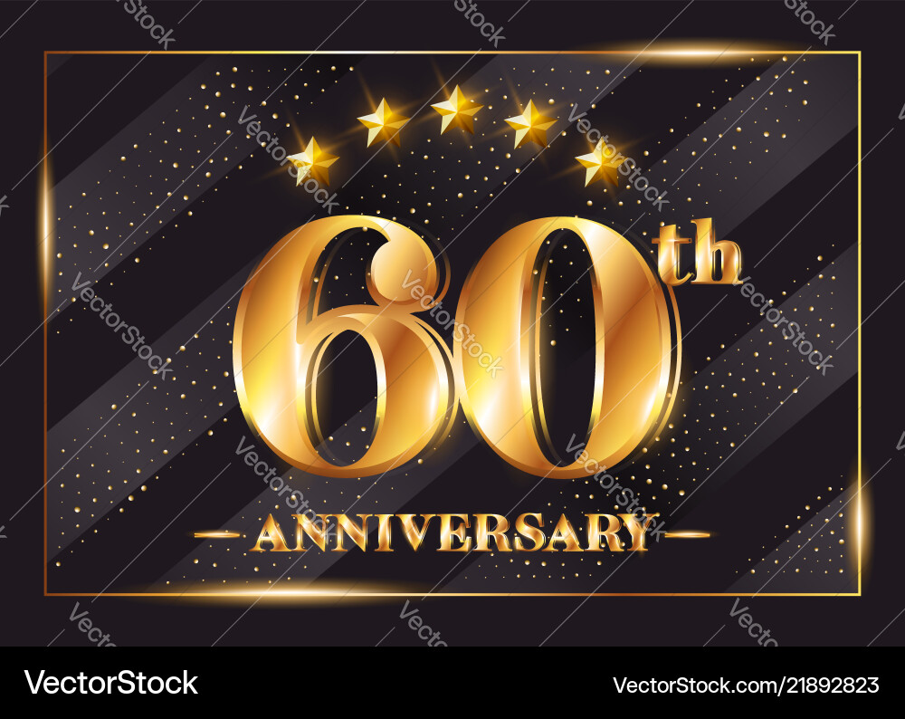60 years anniversary celebration logotype 60th Vector Image