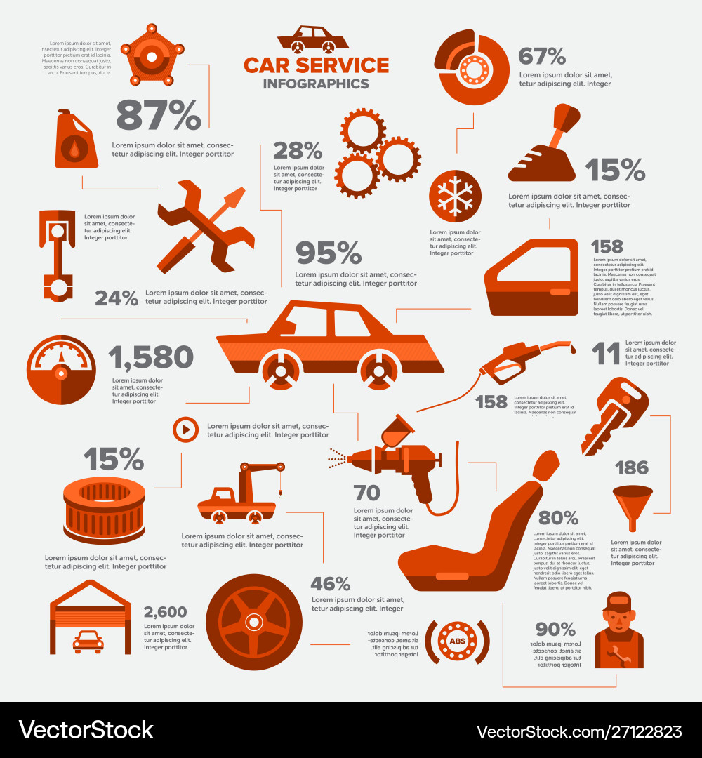 Car auto service set Royalty Free Vector Image