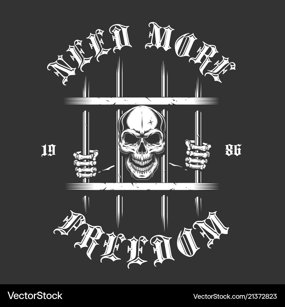 Dark Prisoner Behind Bars Royalty Free Vector Image