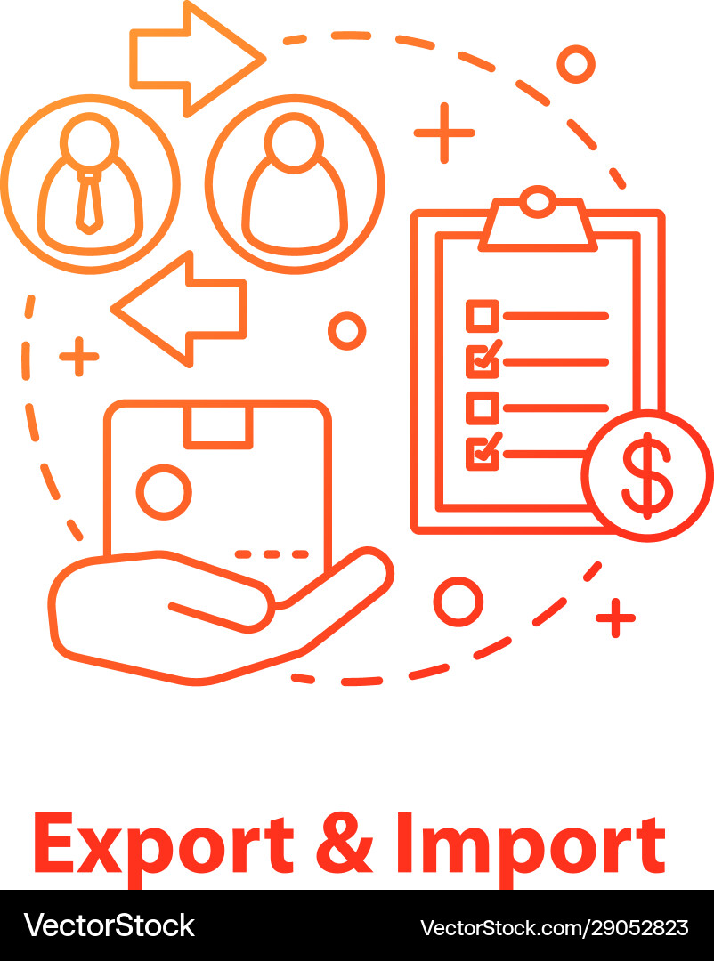 Export and import concept icon Royalty Free Vector Image