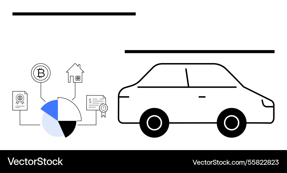 Financial asset diversity represented with charts Vector Image