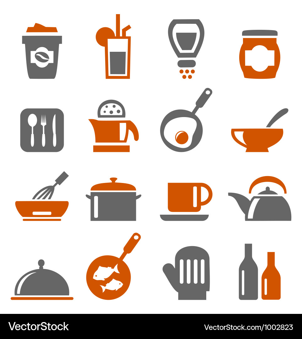 Kitchenware Icons Set Royalty Free Vector Image