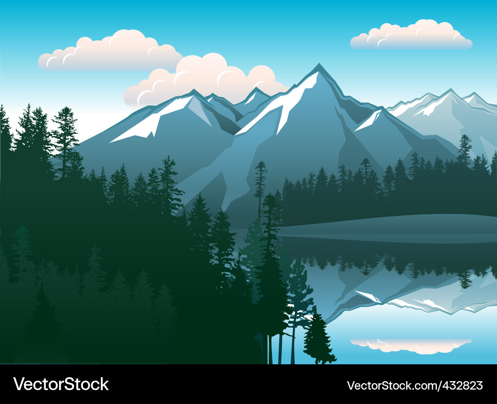 Mountains landscape Royalty Free Vector Image - VectorStock