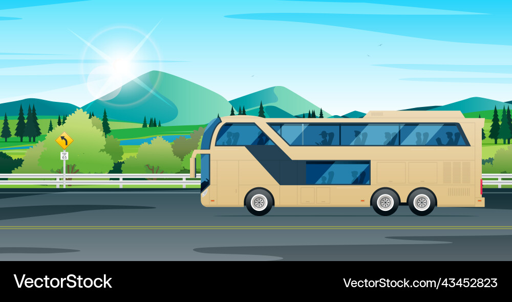 Traveling by tour bus Royalty Free Vector Image
