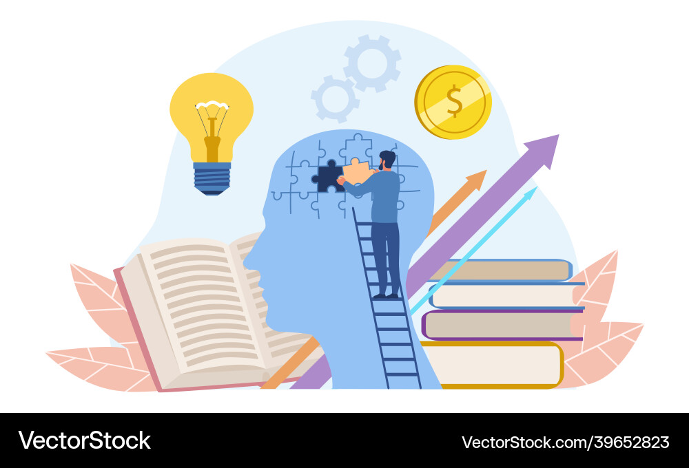 Upskilling learn concept Royalty Free Vector Image