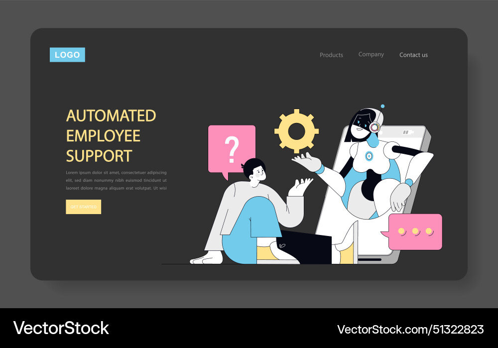 Using ai for human resources flat Royalty Free Vector Image