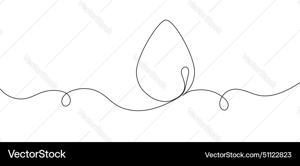 Water drop in continuous line Royalty Free Vector Image